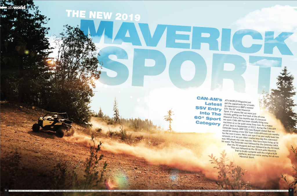 2019 CAN-AM MAVERICK SPORT | ATV World Magazine - North America's Best ...